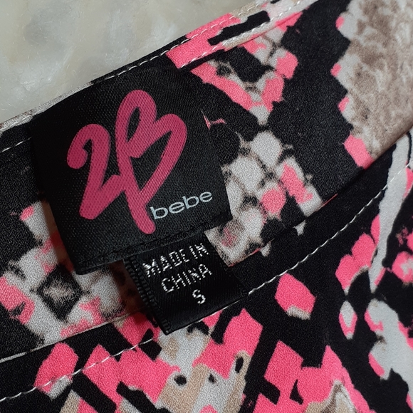 2B Bebe | Tops | Bebe Pink Snake Skin Embellished One Shoulder Top ...